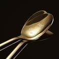1 Set Stainless Steel Spoons Set with Packing Box Word Pattern Golden ...