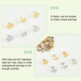 60Pcs 6 Style 304 Stainless Steel Stud Earring Findings with Horizontal ...