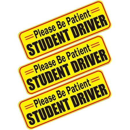 HEIBIN 3pcs Student Driver Sticker Sign Reflective Safety Signs Car ...