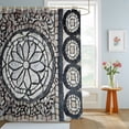 Bohemian Daisy Shower Curtain Set with Hooks, Mosaic Flower Classic ...