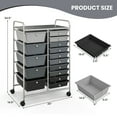 Costway 15 Drawer Rolling Storage Cart, Arts and Crafts Organizer ...