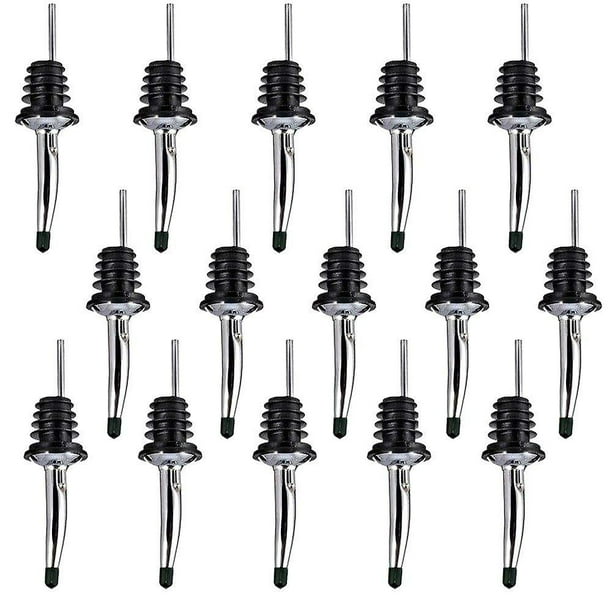 15 Pcs Stainless Steel Liquor Bottle Speed Pourers Tapered Spout With ...