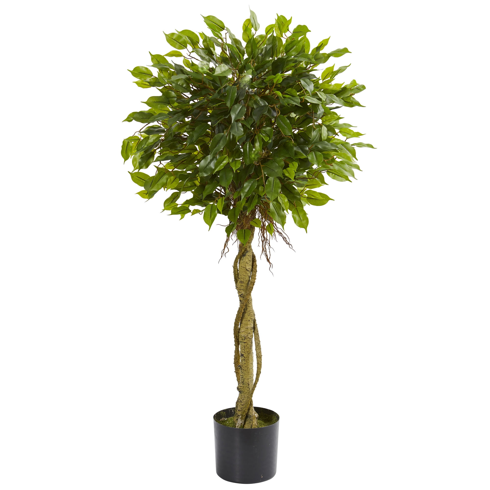 Nearly Natural 4 ft. Ficus Artificial Topiary Tree, UV Resistant ...