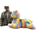 Large Stuffed Llama Rainbow Color Fully Stuffed & Ready to Hug - Large ...