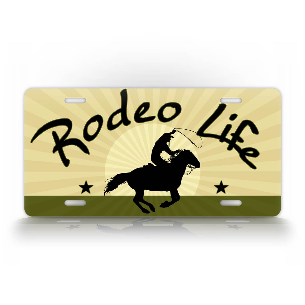 Rodeo Life Cowboy Roping License Plate Horse & Rider Auto Tag - Walmart.com