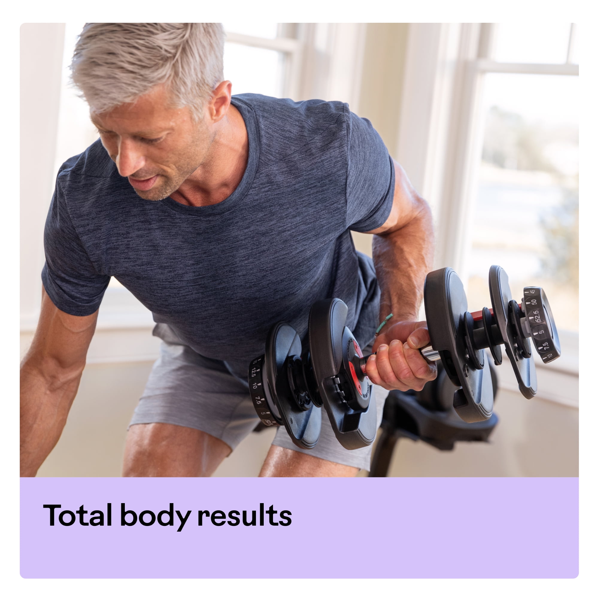 Bowflex SelectTech 552 Dumbbell, Adjustable, Single, Free 2-Month JRNY ...