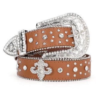 Ariat Western Belt Womens Inlay Scallop Cross Conchos Brown A1514002 ...