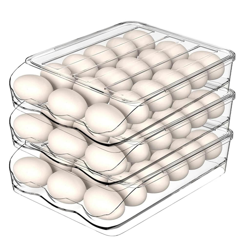 Tohuu Egg Container Auto Rolling Stackable Egg Storage Container Egg ...
