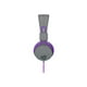JLab Audio Neon On Ear Headphones with Universal Mic - Gray / Purple ...