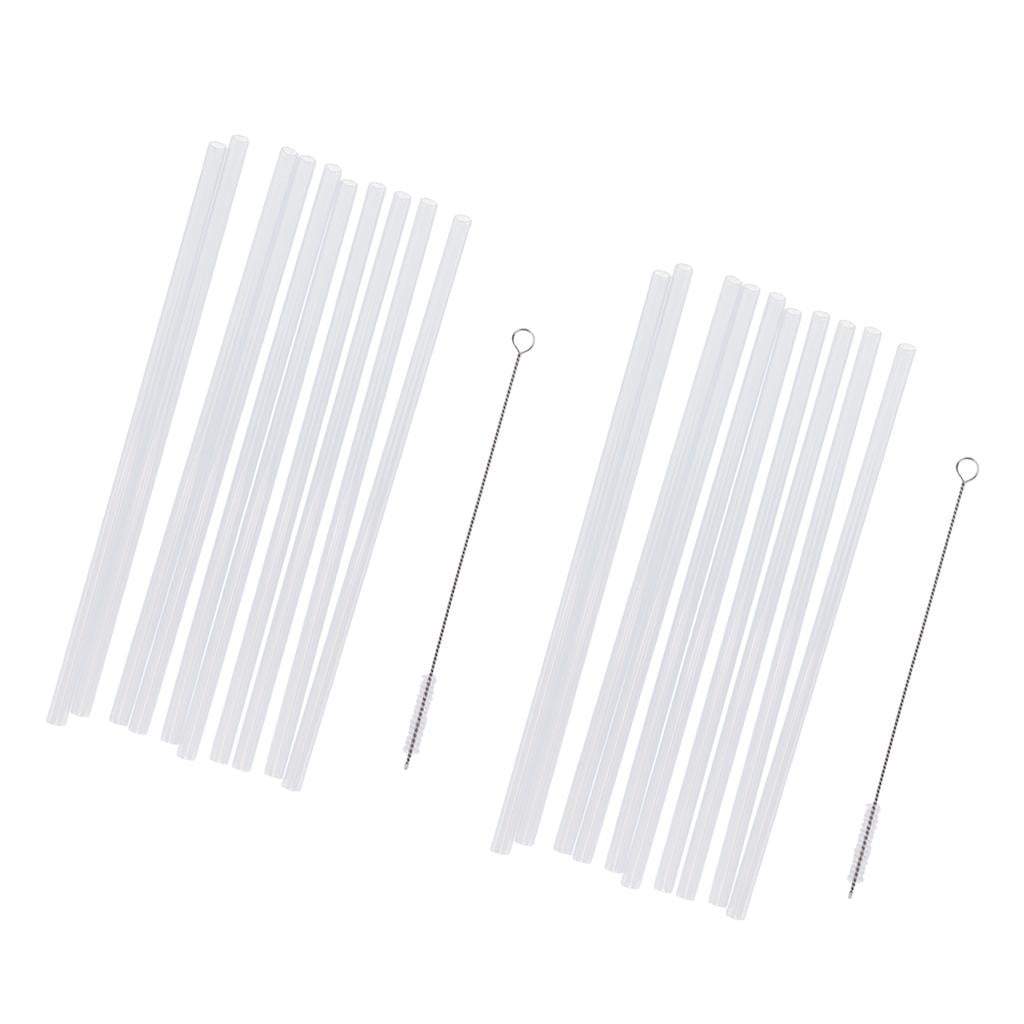 20 Pieces Reusable Hard Straws, , Clear Straws Drinking Straws ...