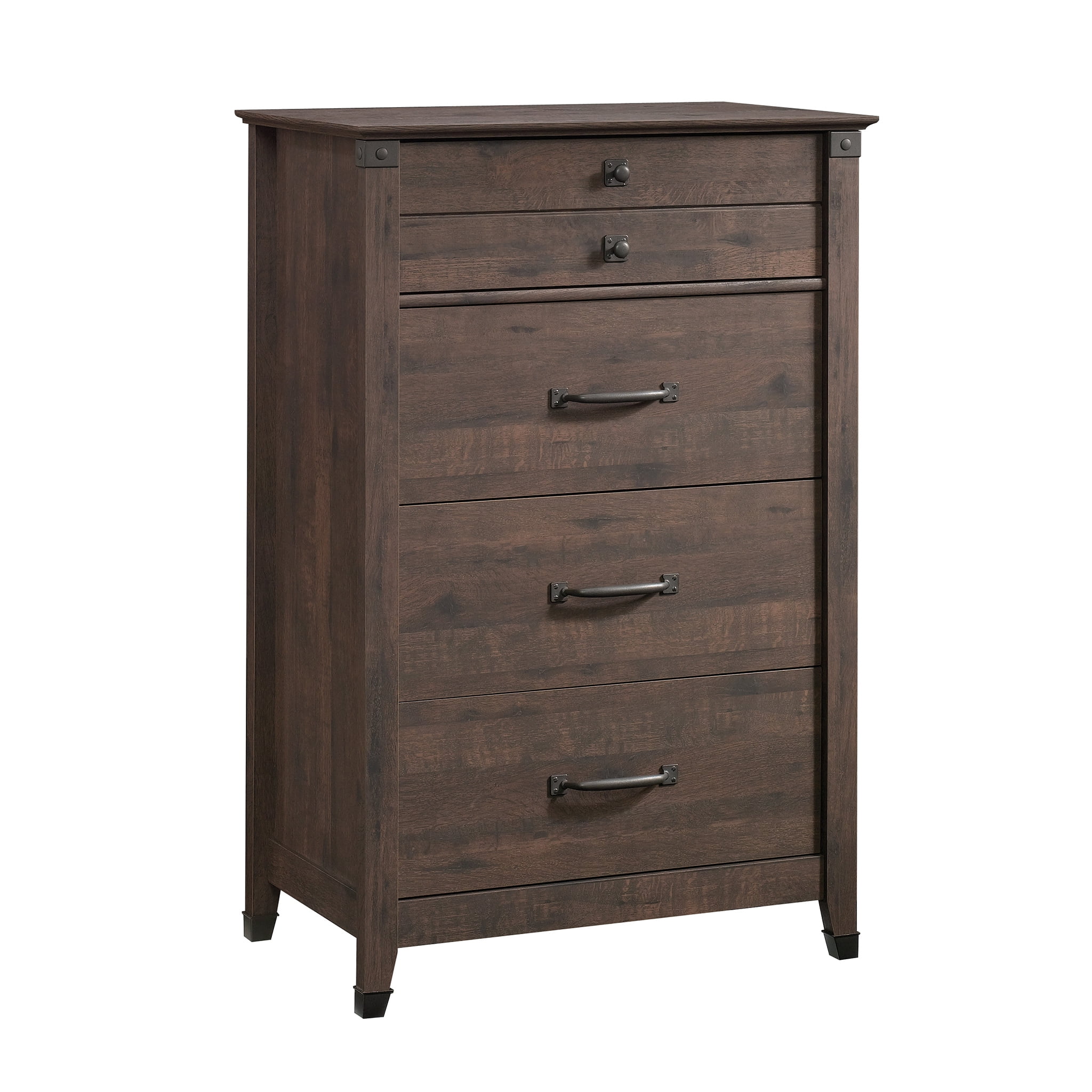 Sauder Carson Forge 4-Drawer Dresser, Coffee Oak Finish - Walmart.com