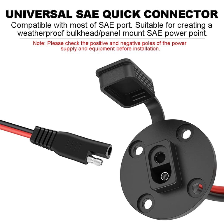 Battery Terminal Protector 2pcs SAE Power Socket Sidewall Port ...