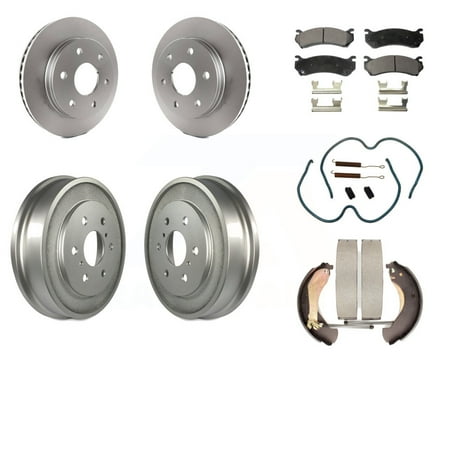 Front Rear Coated Disc Brake Rotors Ceramic Pads And Drum Kit (7Pc) For ...