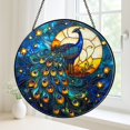 Peacock Under Moonlight Window Hanging – Stained Glass Style - Walmart.com