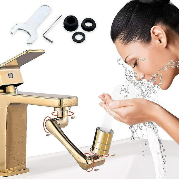 1080+360 Universal Rotating Faucet Extender,1440 Large-angle Splash ...