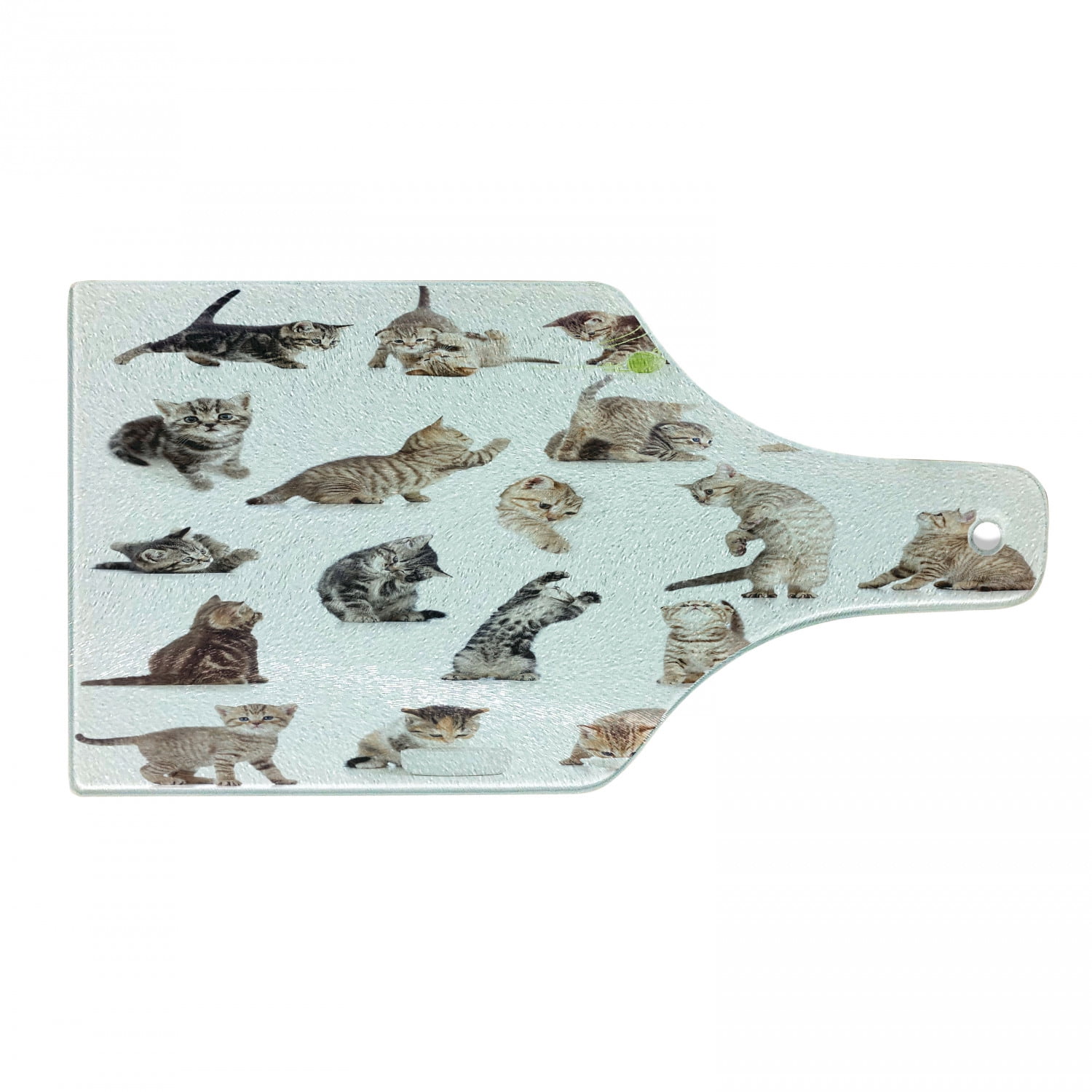 Cat Cutting Board, Illustration of Funny Playful Cats on Plain ...
