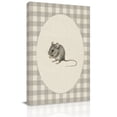 Canvas Wall Art Field Mouse Canvas Art Print Gray Plaid Modern Funny ...