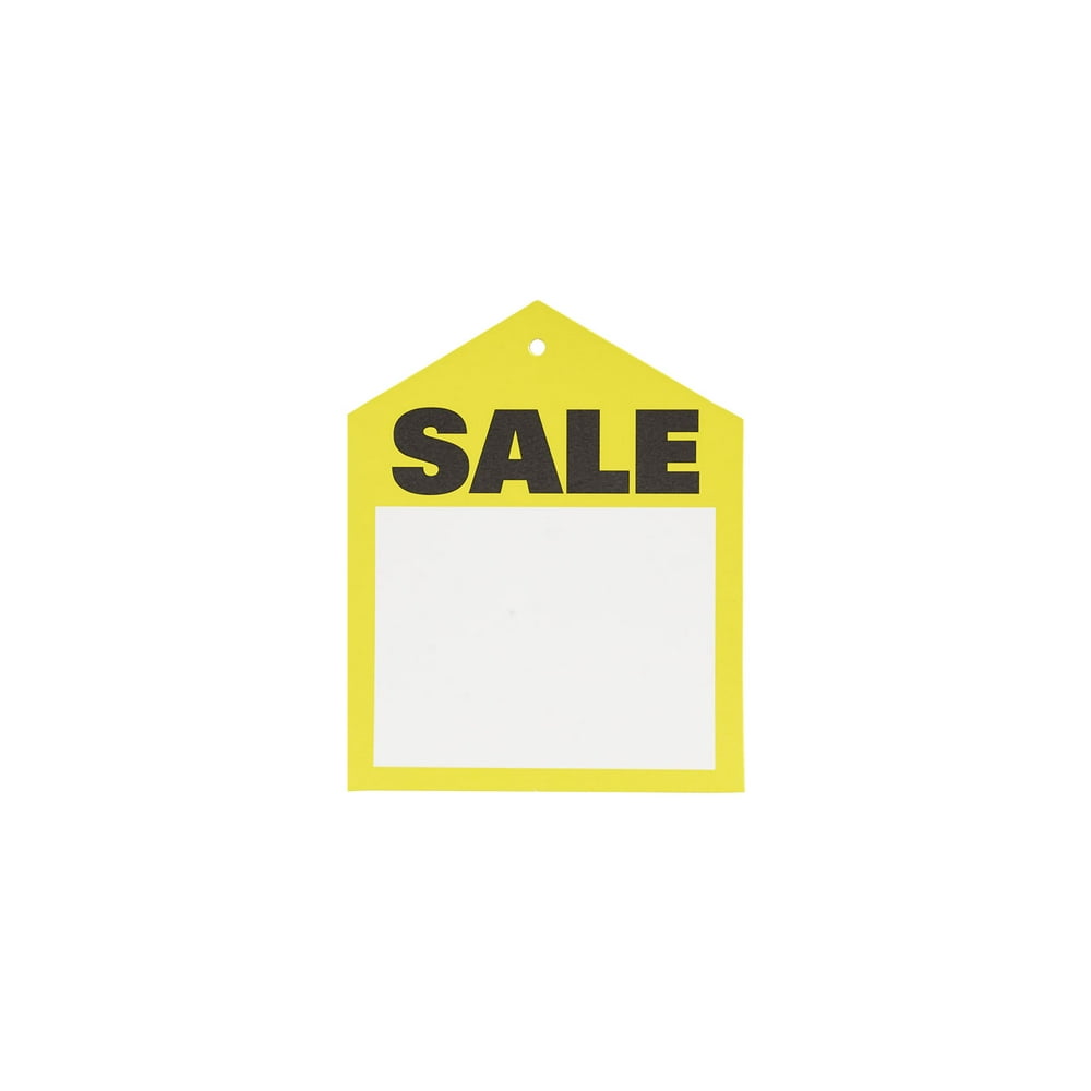 Small Oversized Yellow Sale Price Tags - 3 ¼”W x 4"H - Pack of 50 ...
