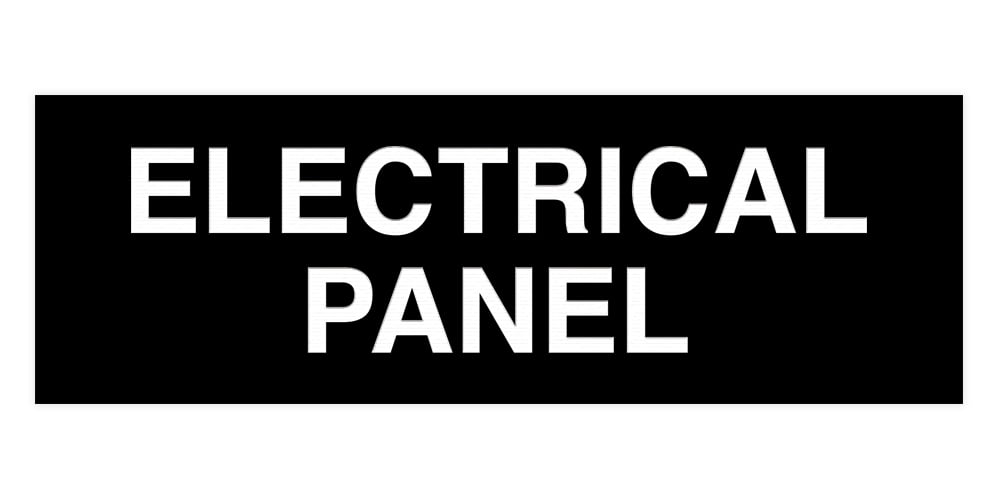 Standard Electrical Panel Sign - Black - Large 3" x 9" - Walmart.com