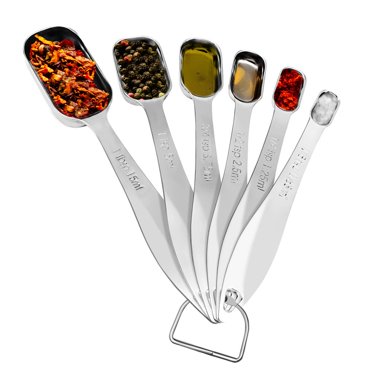 Amco Heavy Duty 6-piece Stainless Steel Measuring Spoon Set, TSP ...