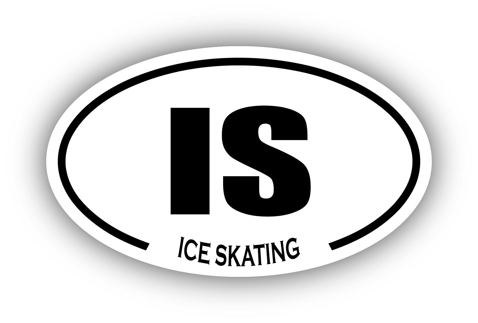 Ice Skating IS Oval Bumper Sticker 3M Vinyl Decal 3 in x 5 in - Walmart.com