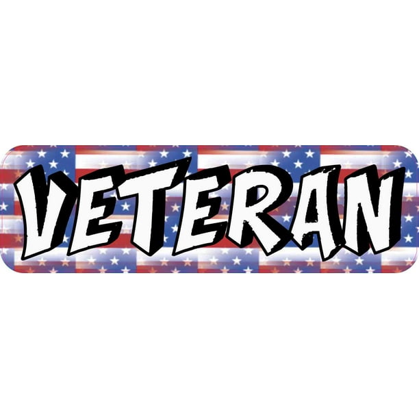 10in x 3in Veteran Bumper Sticker Vinyl Truck Window Car Decal Stickers ...