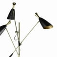 3 Light Metal Floor Lamp with Adjustable Height, Black- Saltoro Sherpi ...