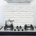 Crearreda White Bricks Kitchen Panel Wall Decals - Walmart.com