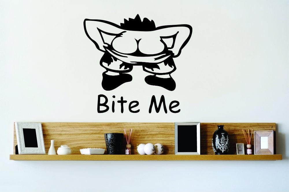 Design With Vinyl Bite Me Artwork Funny Wall Decal for Family - Themed ...