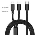 1 to 2 Type-C to USB Splitter Adapter Cable Nylon for Two Phones ...