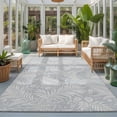 Abstract Gray Flower Washable Area Rug 6 x 9 ft Modern Minimalist Art ...