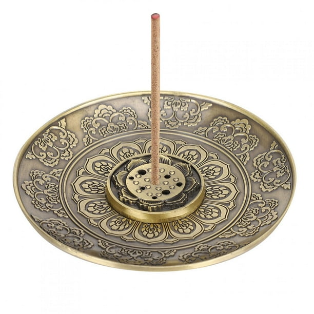 Fyydes Incense Burners,Bronze Incense Burners Plate Flower Round ...