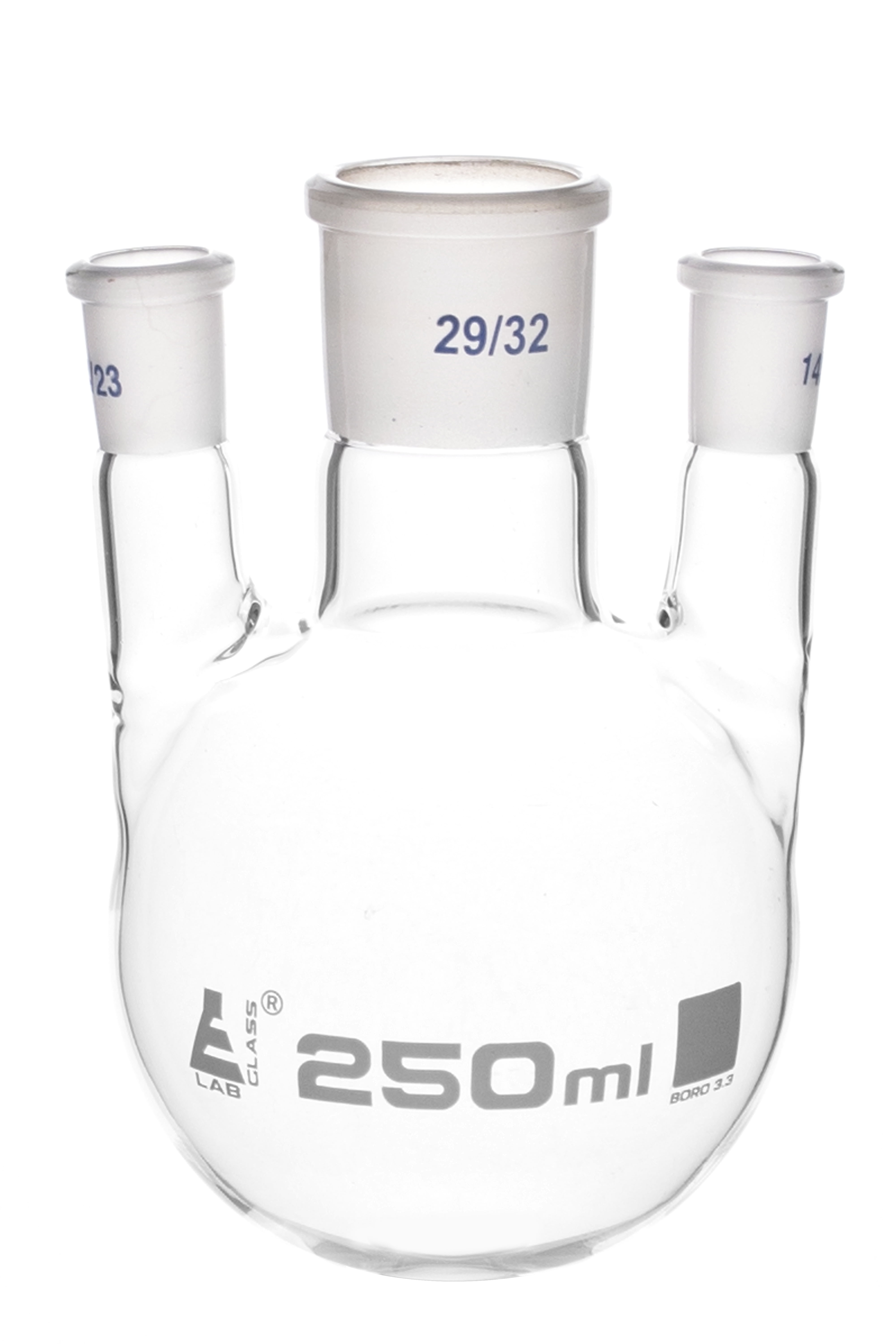 Distillation Flask with 3 Parallel Necks, 250ml Capacity, 29/32 Center ...