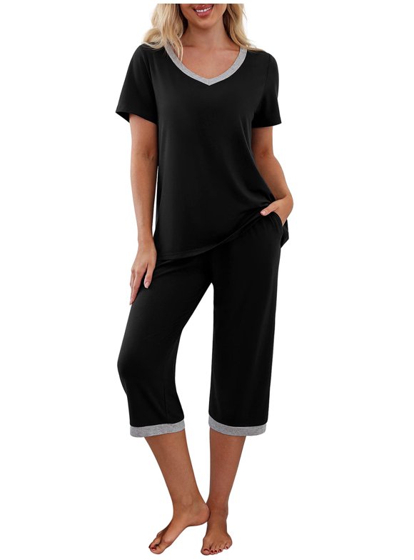 Womens Cotton Capri Pajama Sets