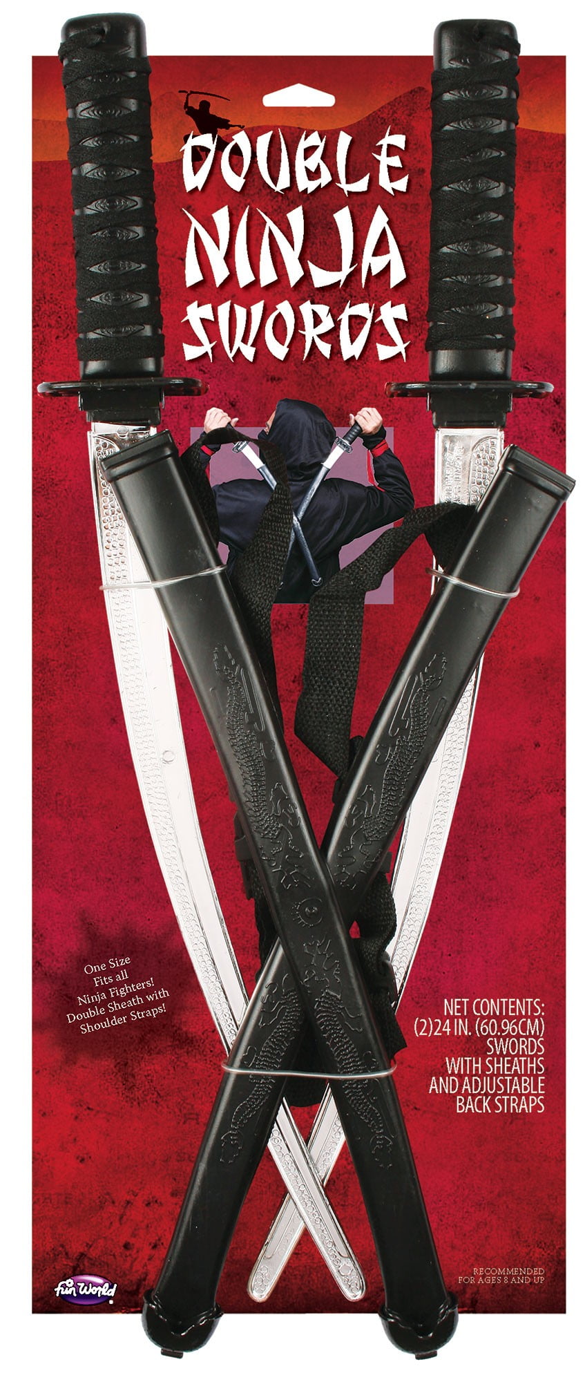 Fun World Child Dragon Design Double Ninja Swords, 23in, 2 Pack ...