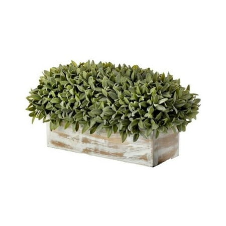 Flocked Sage Centerpiece in Rectangle Box Faux Plants & Trees | Walmart ...