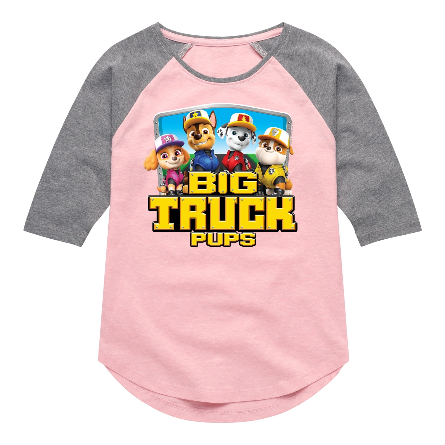 Paw Patrol - Big Truck Pups - Toddler And Youth Girls Raglan Graphic T ...