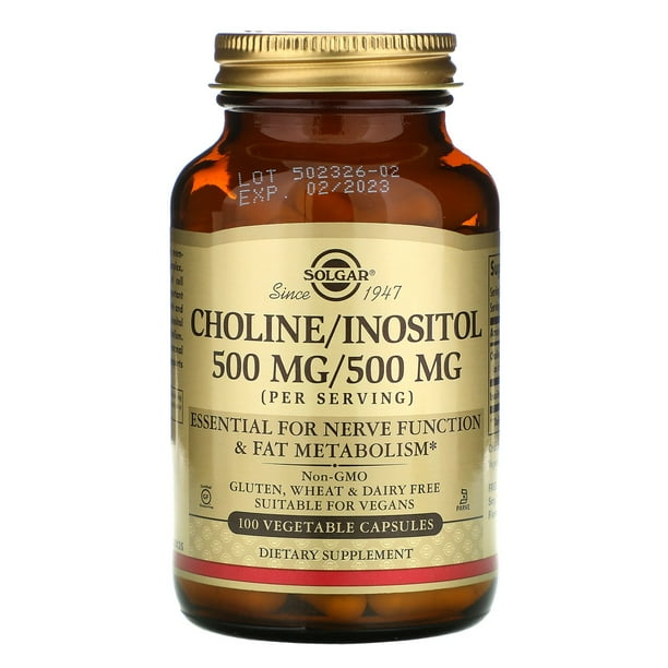 Choline/Inositol, 100 Vegetable Capsules, Solgar - Walmart.com