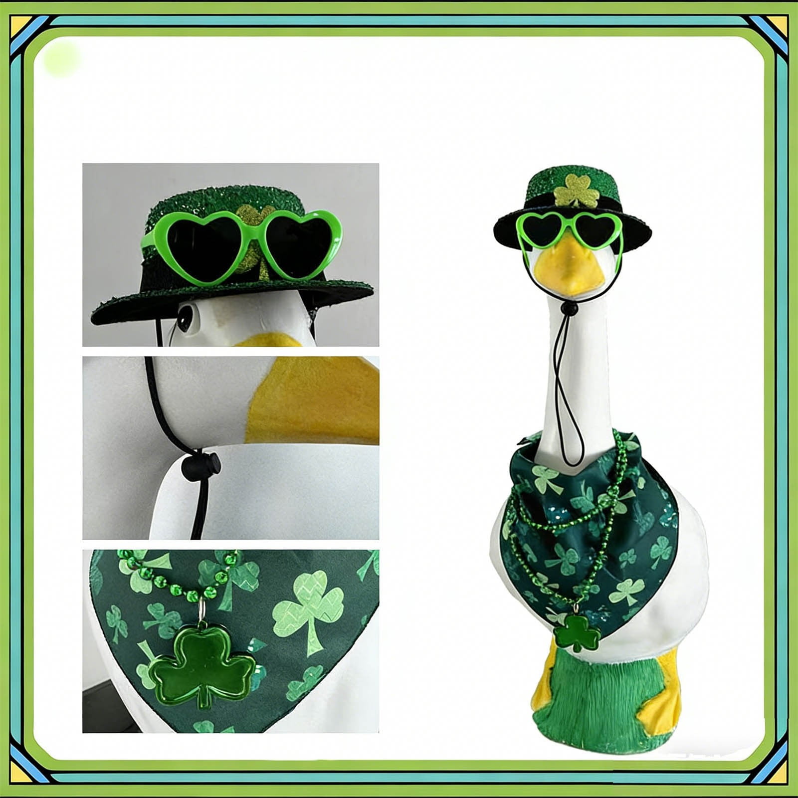 Click here for Fasiaou St. Patricks Day Porch Goose Outfit  Shamr... prices