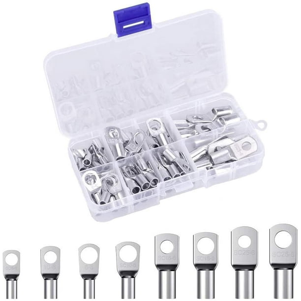 60 Pieces Tinned Copper Connector Terminals, Bolt Hole Terminals, 8 ...