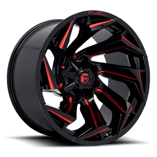 FUEL D755 REACTION 22X12 8X165.1 -44ET 124.3CB GLOSS BLACK MILLED WITH ...