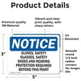 (2 Pack) Gloves Safety Glasses Safety Shoes And OSHA Notice Sign ...