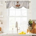 Farm Animal Tie Up Valance Curtains Hen Sheep Cow Vintage White Wood ...