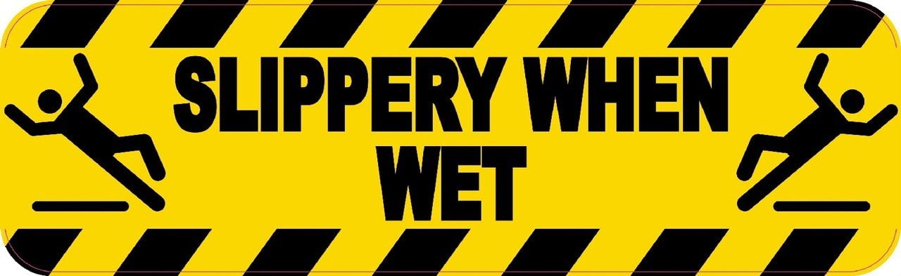 10in x 3in Symbol Slippery When Wet Sticker - Walmart.com