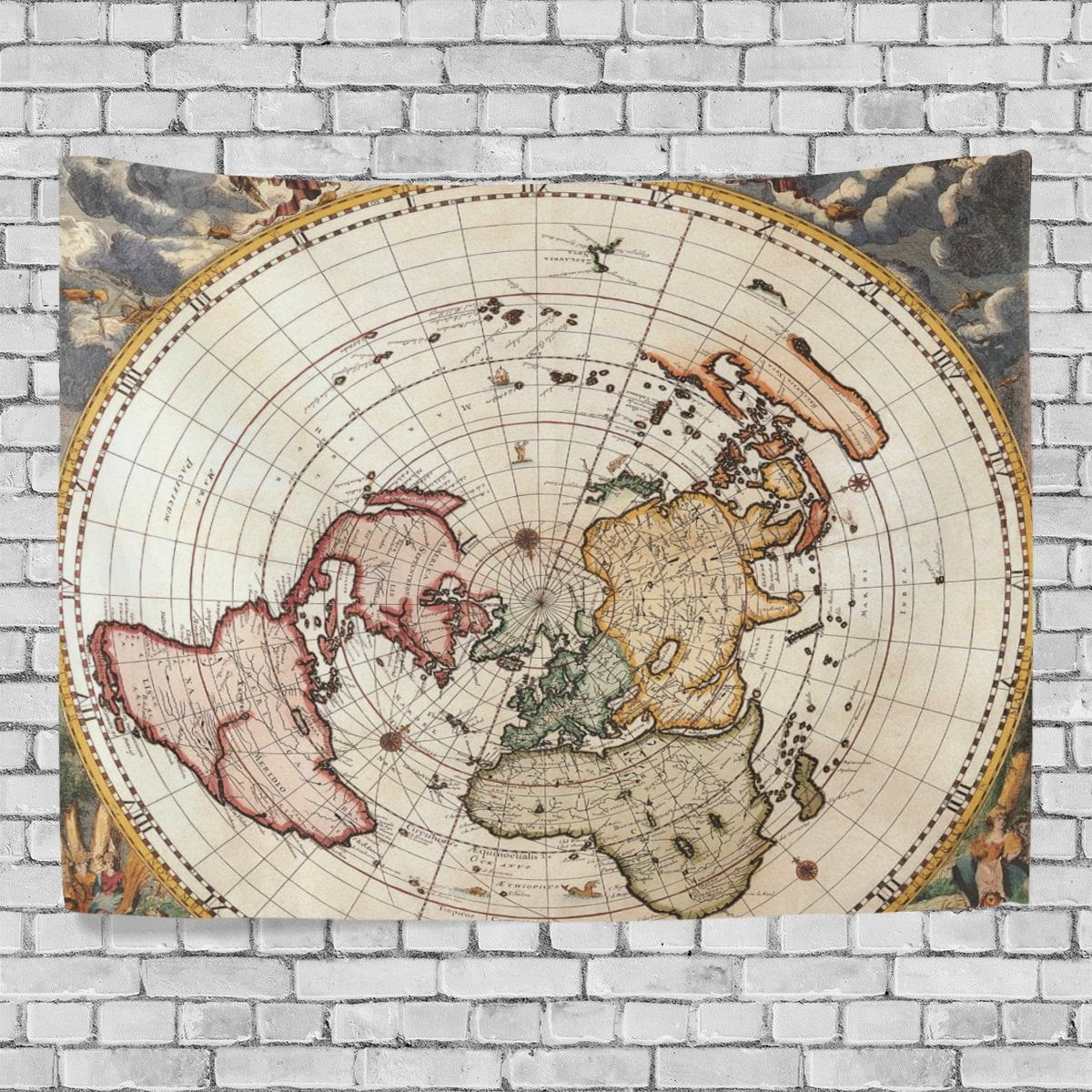 MYPOP Old Vintage World Map Tapestry Wall Decor Living Room Dorm ...
