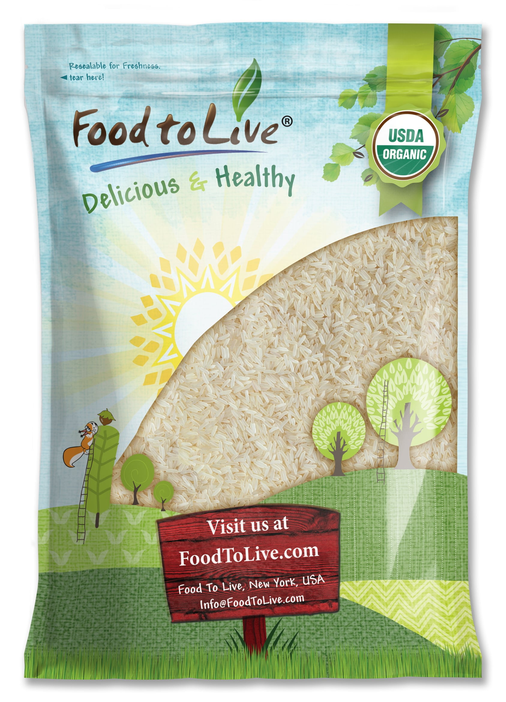 Food to Live Organic Parboiled Long Grain White Rice, 10 Pounds ...