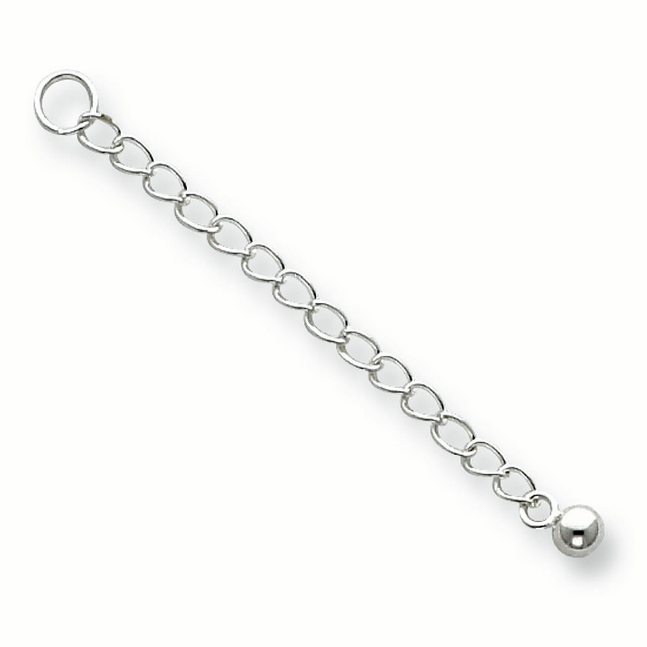 Sterling Silver Round Bead 2 inch Chain Extender - Walmart.com