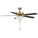 Trade Winds Lighting Tobias 52" Ceiling Fan, 2-Light, Brass, Walnut ...
