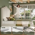 BedLuxury Twin Size Platform Bed Frame with 55" Extra Tall Upholstered ...