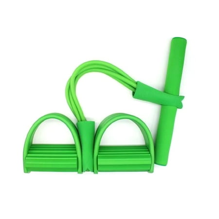 Workout Fitness Equipment with 4 Tubes Foot Pedal Elastic Pulling Rope ...